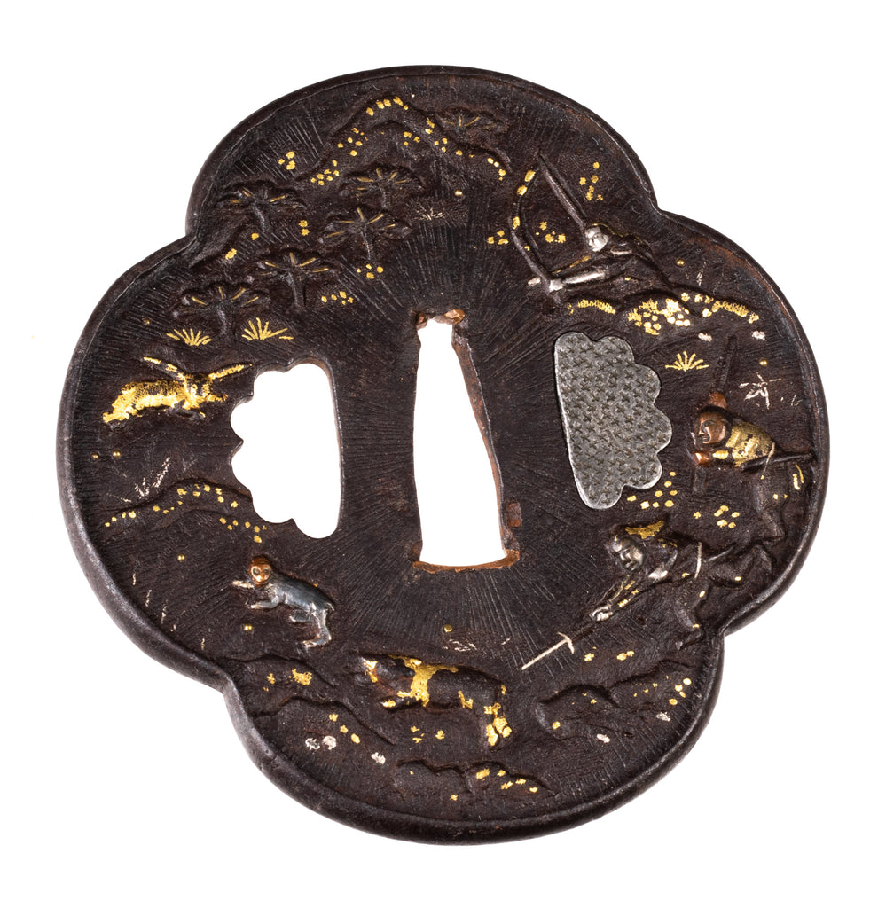 Iron Ko-Shoami Tsuba with NBTHK Hozon Tosogu - Hunting Scene – Soryu ...