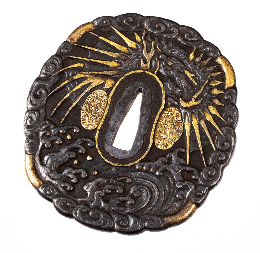 Hizen School Dragon Tsuba with NBTHK Hozon Tosogu – Soryu Antiques