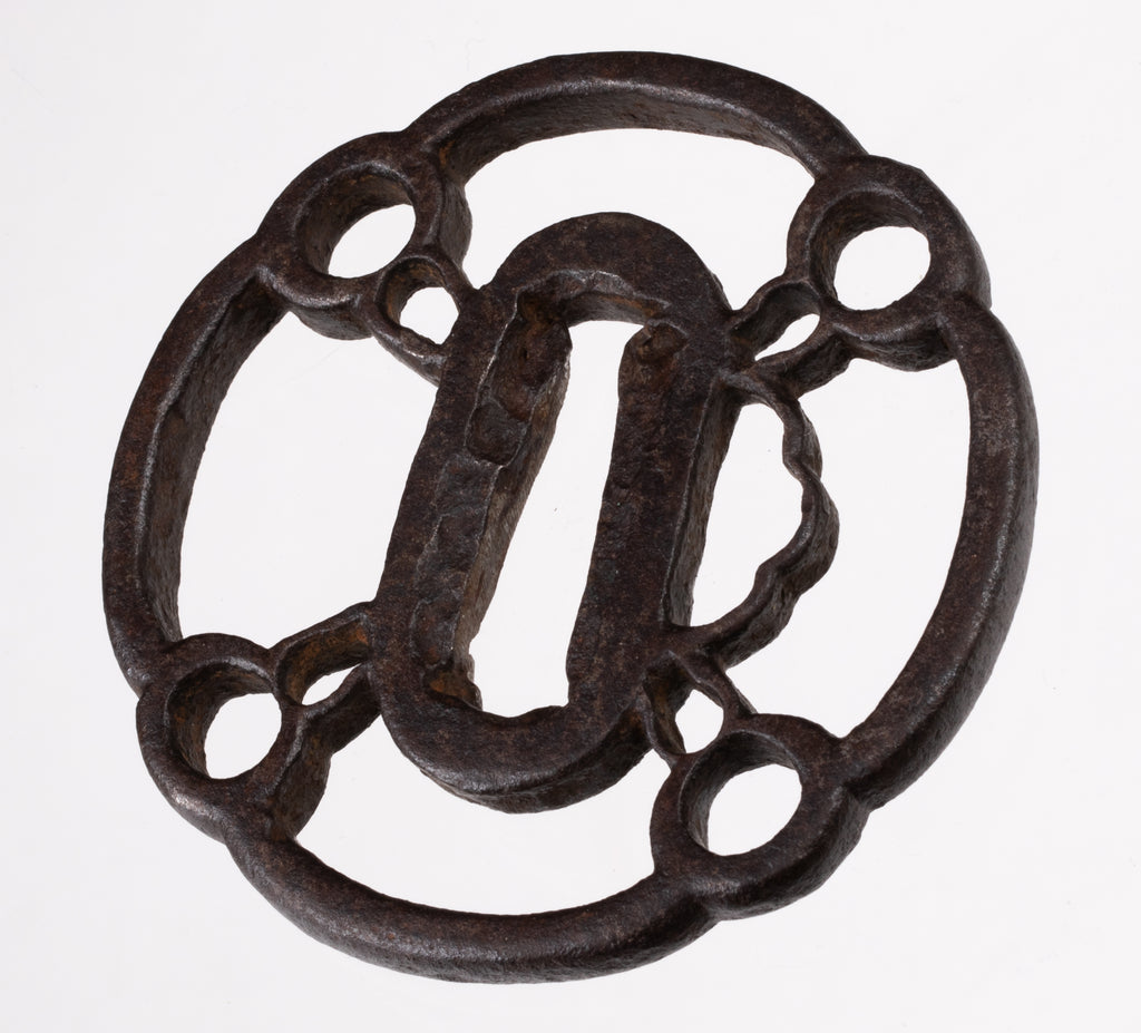 Iron Owari School Tsuba Decorated with Four Gourds - NBTHK Hozon Tosog ...